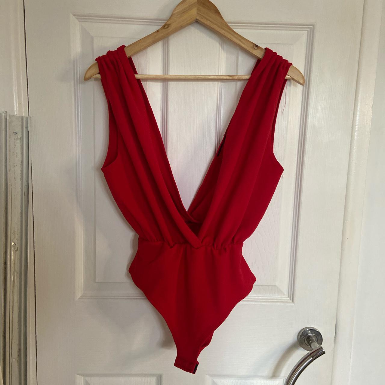 Red Boohoo Bodysuit Depop