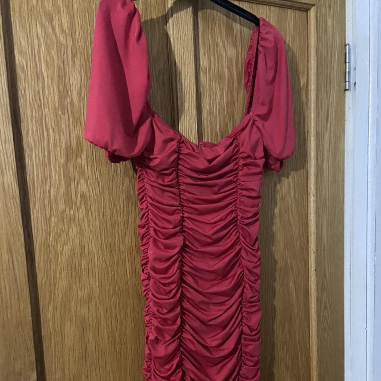 Oh Polly Red Ruched Mini Dress Size 10 Bought For Depop