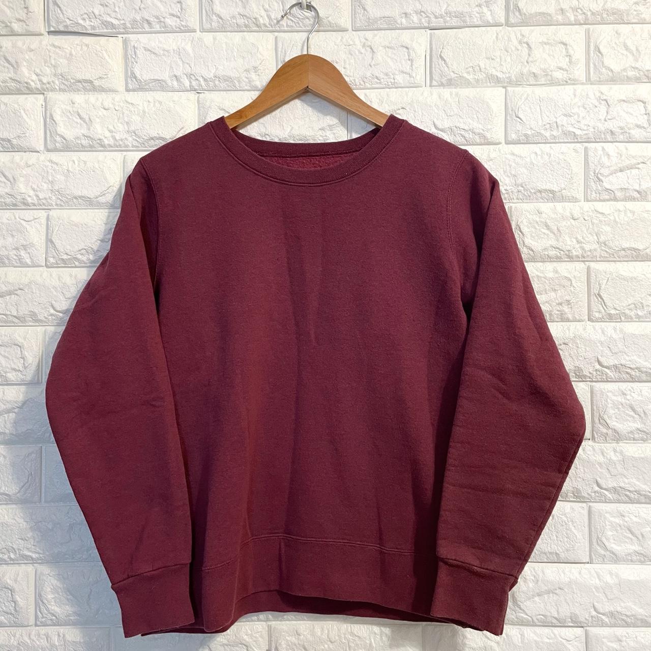 Hanes maroon crew neck sweater -size medium -super... - Depop