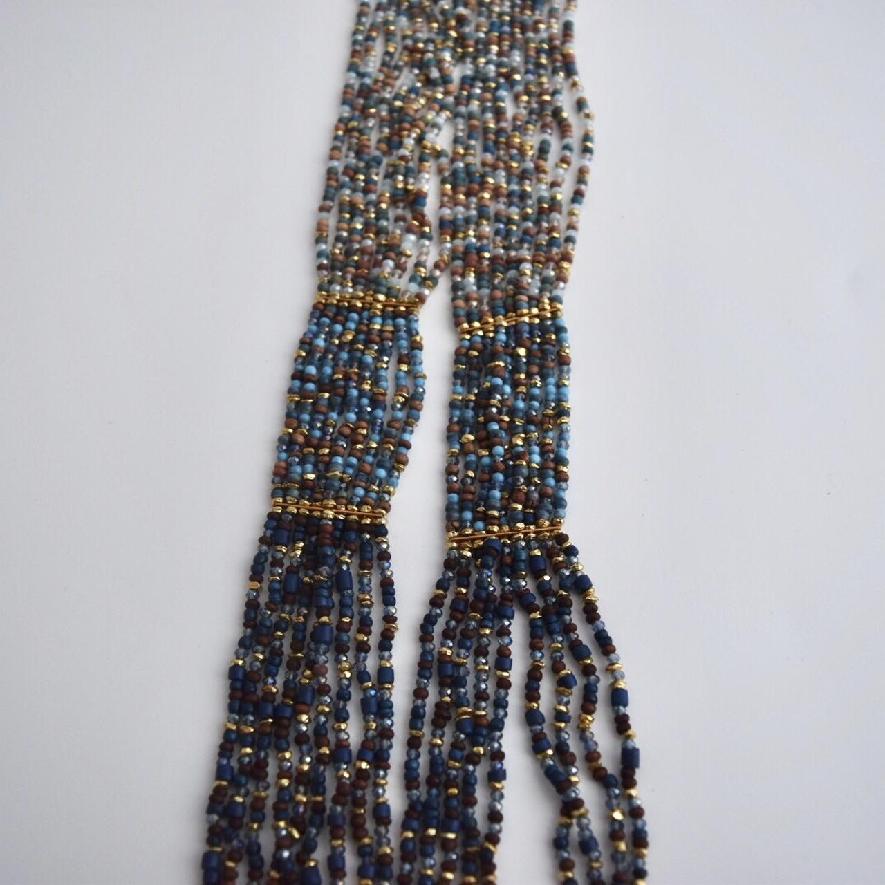 Long Seed Bead Strand Necklace Long seed bead... - Depop