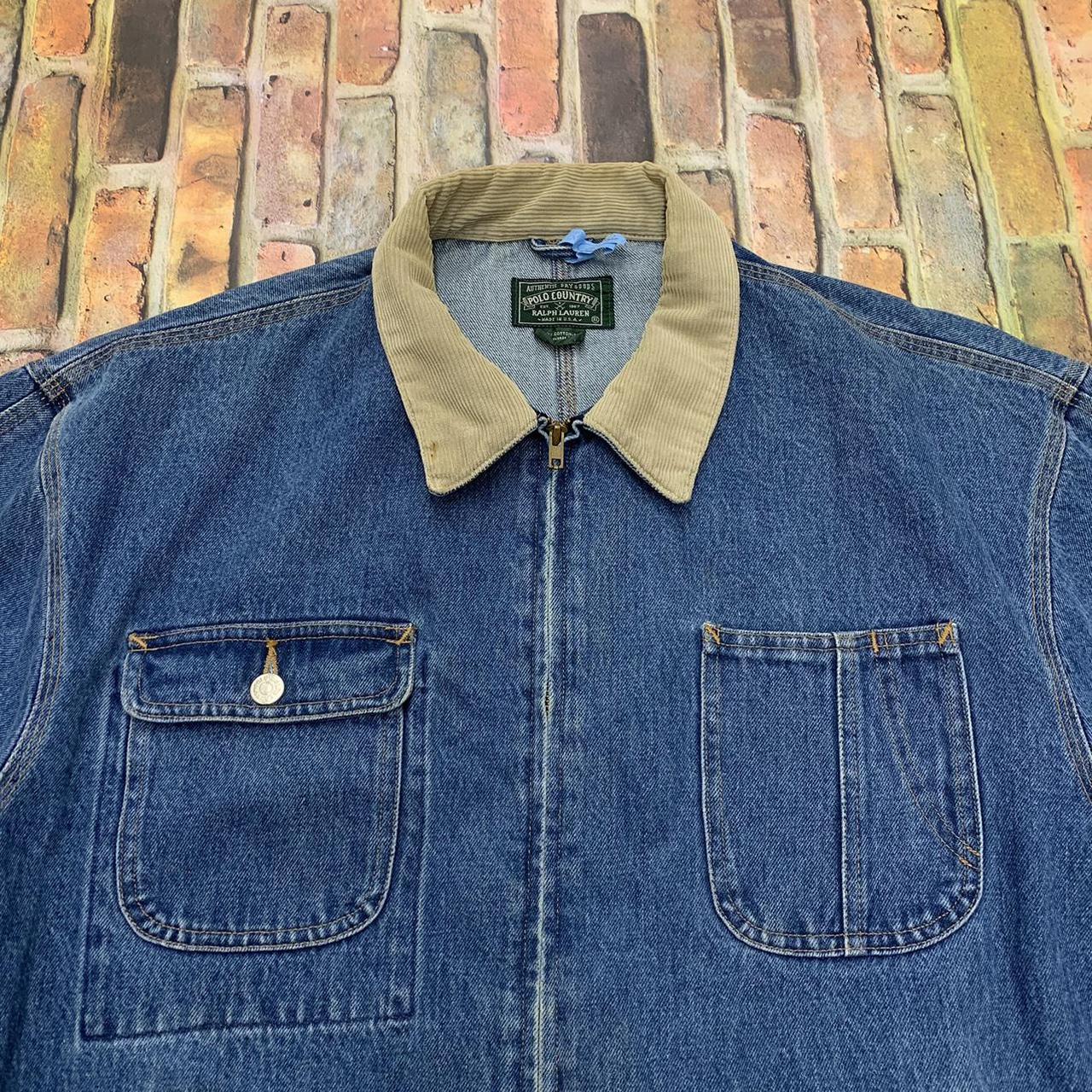 Vintage Polo Country denim jacket in blue. From the... - Depop
