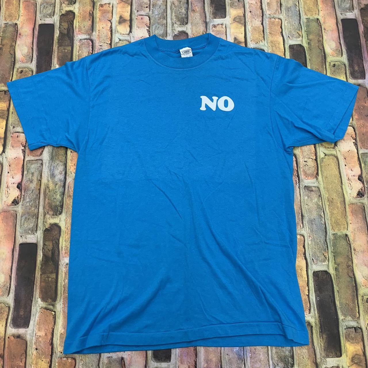 Vintage No tee in blue. From the 80s. Mens XL. Great... - Depop
