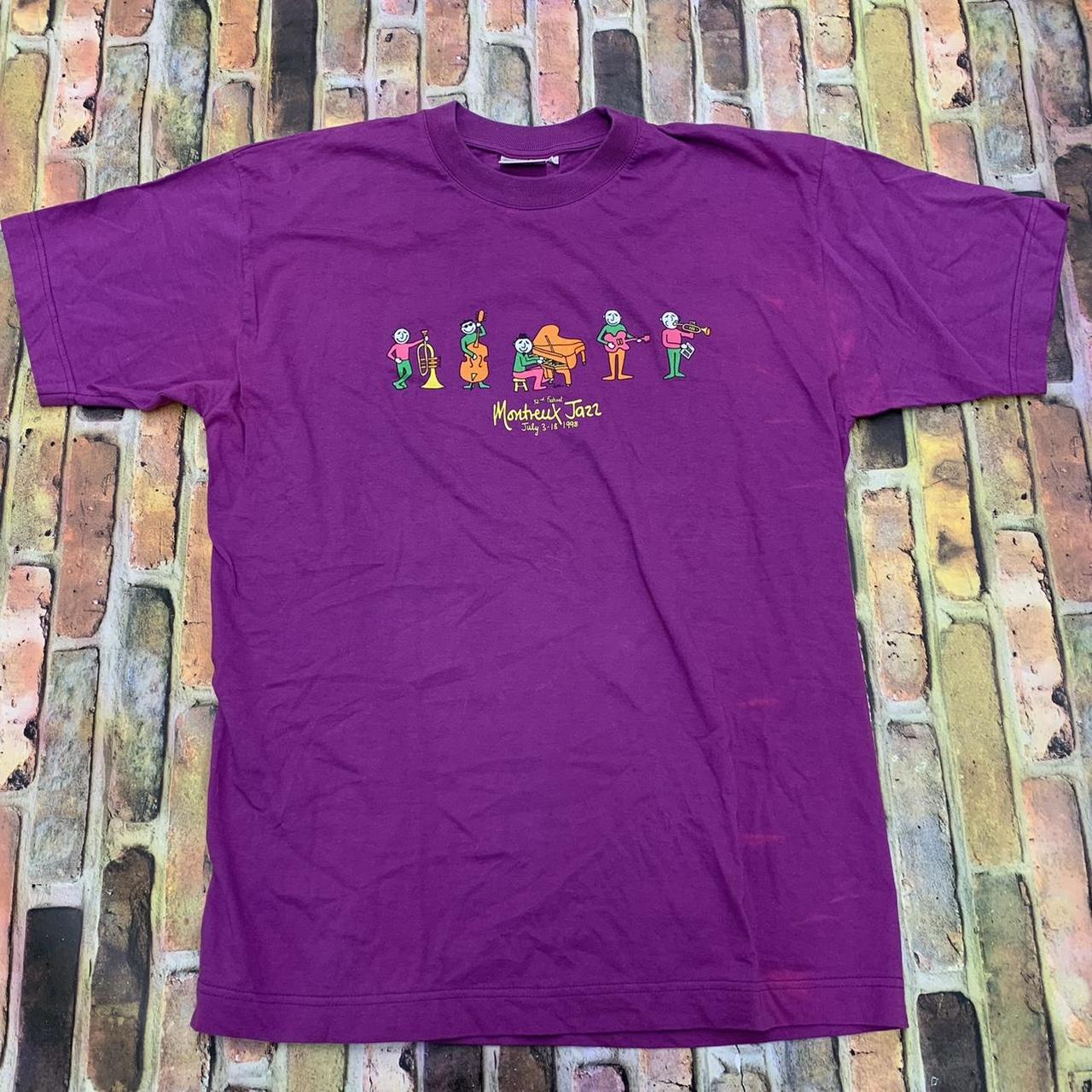 Vintage 1998 Montreux Jazz Festival tee in purple.... - Depop