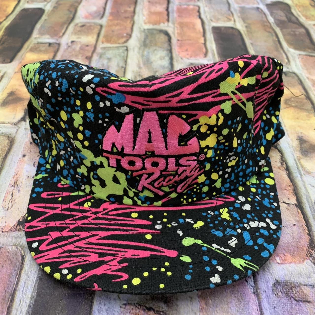 Vintage MAC Tools Racing snapback hat in multicolor.... - Depop