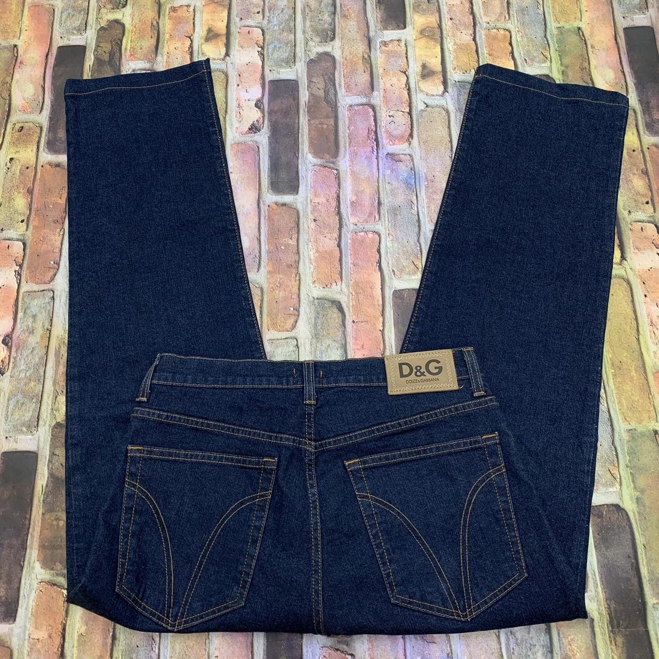 Vintage D&G Dolce & Gabbana jeans in navy. Y2K early... - Depop