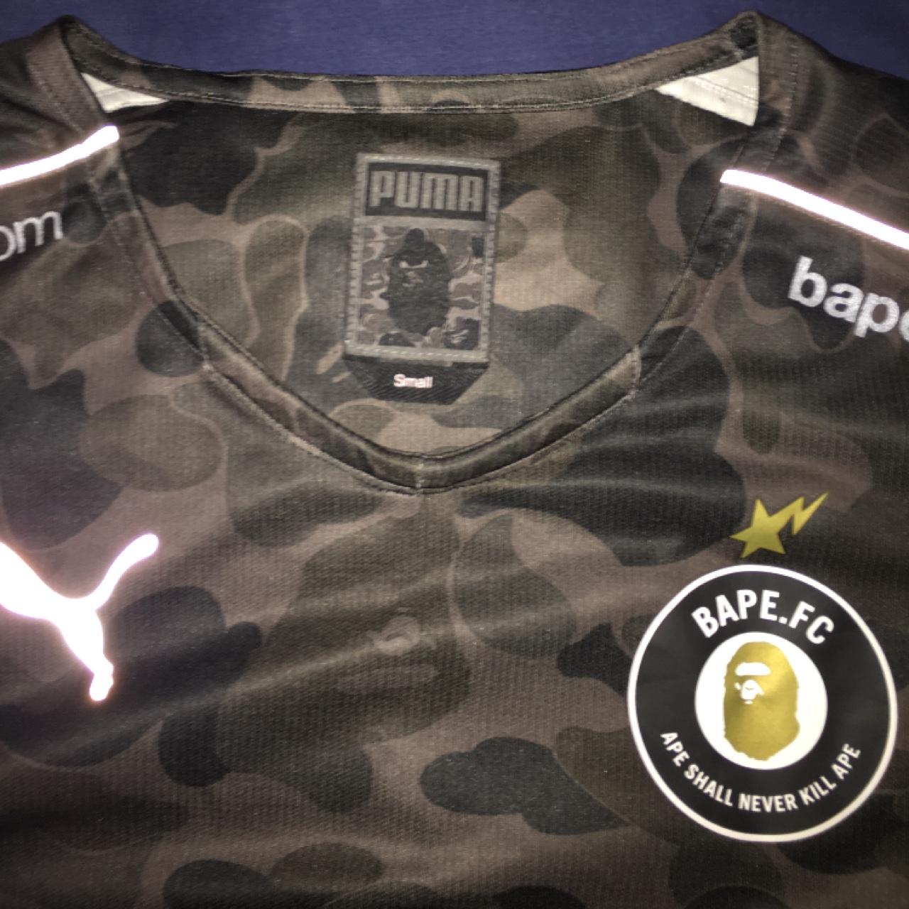 BAPE X PUMA football jersey, size small, great... - Depop