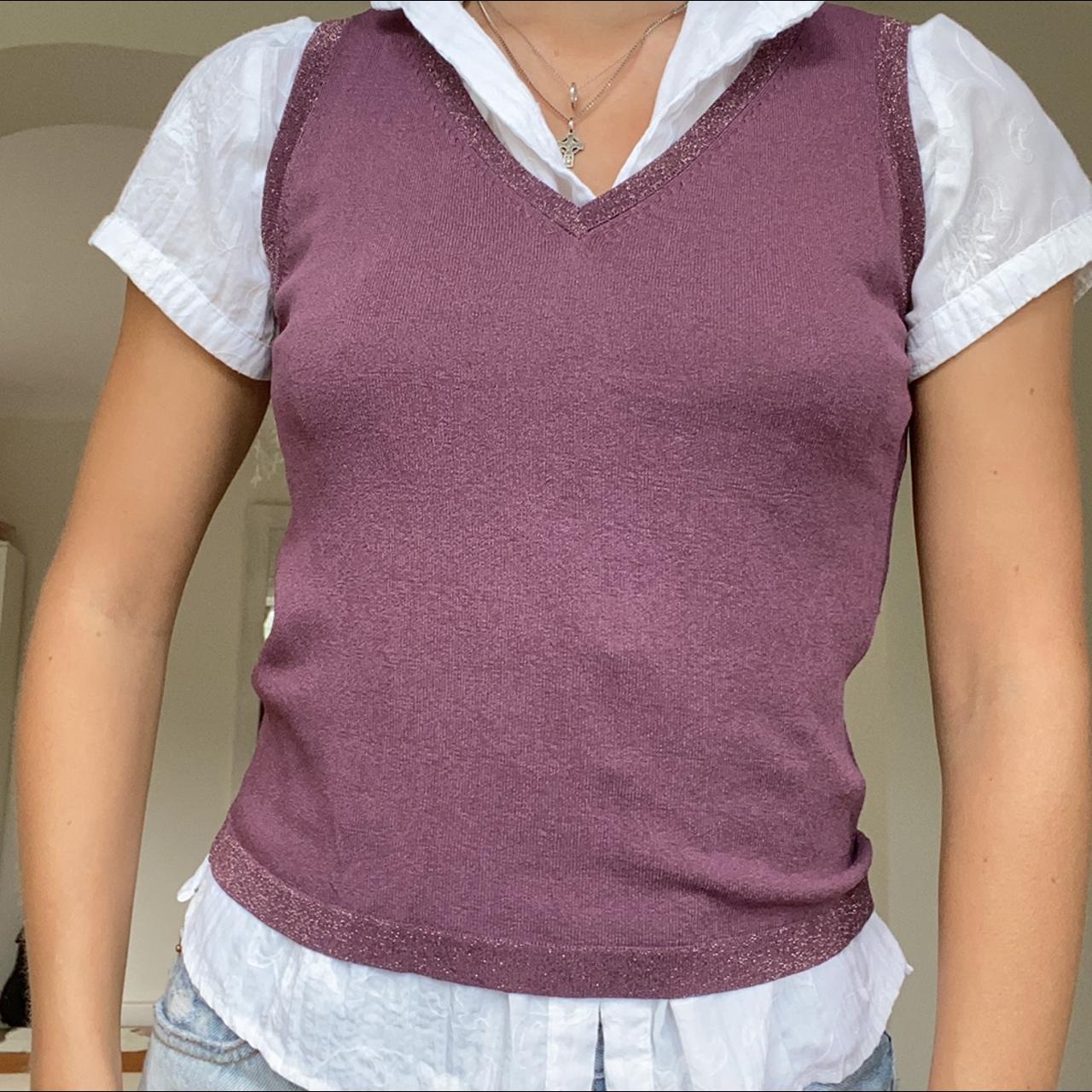 purple principles sweater vest!! super cute subtle... - Depop