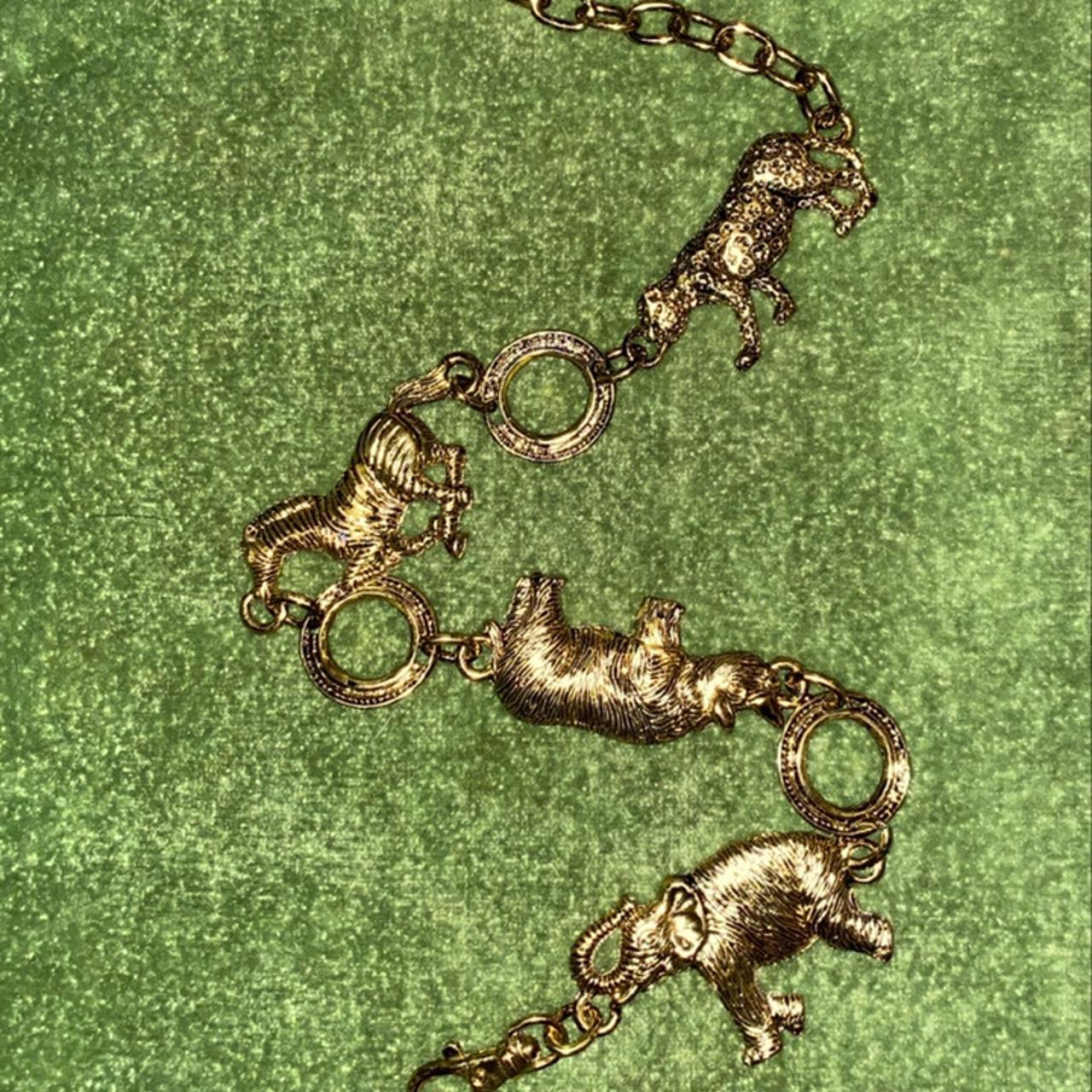 African safari animal belt * Chain link style golden... - Depop