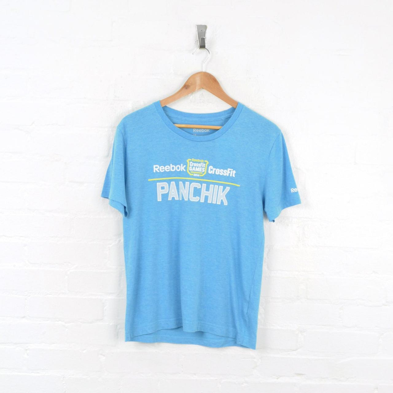 Vintage Reebok Panchik T-Shirt Blue Medium Great... - Depop