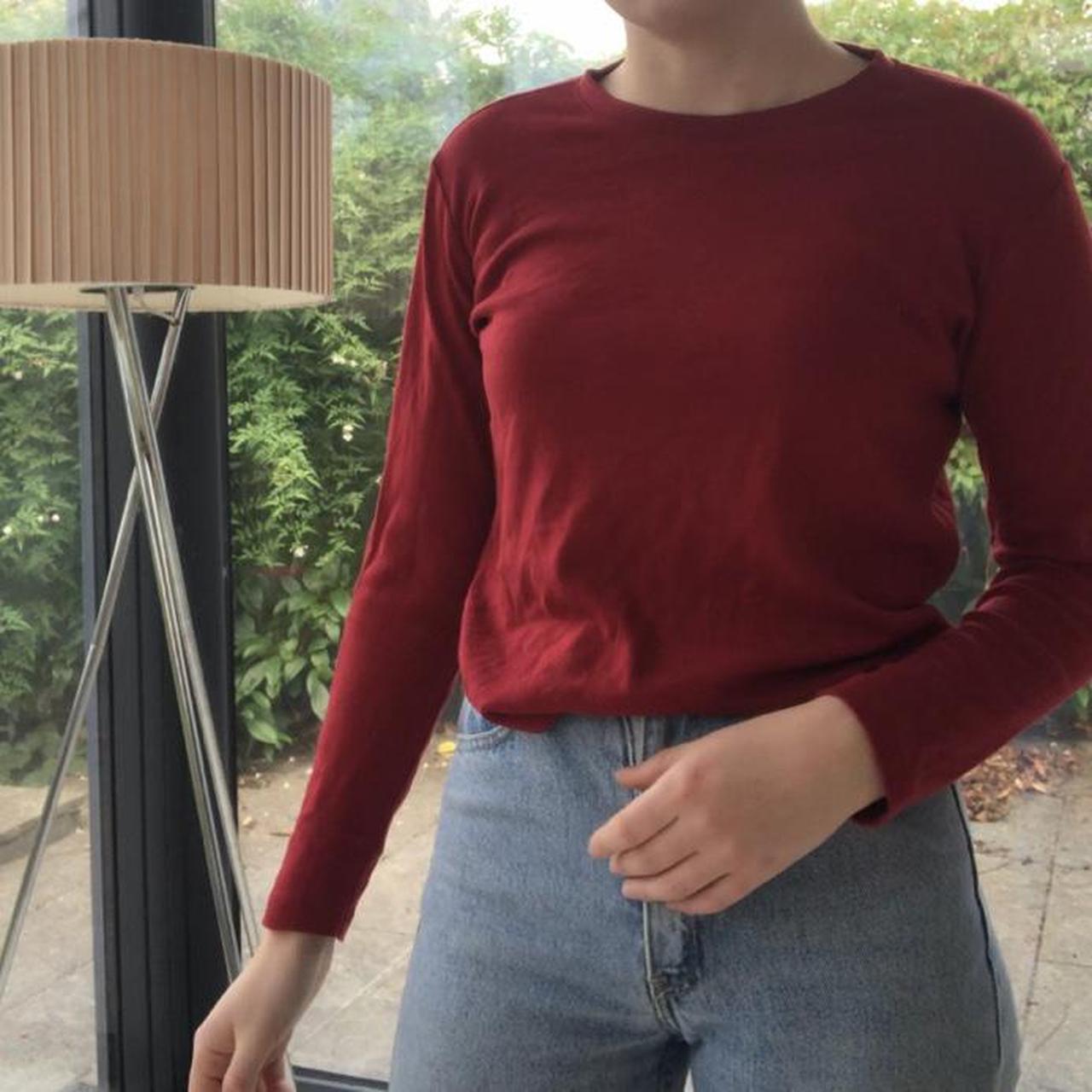 Super cosy red crew neck from Uniqlo, barely... - Depop