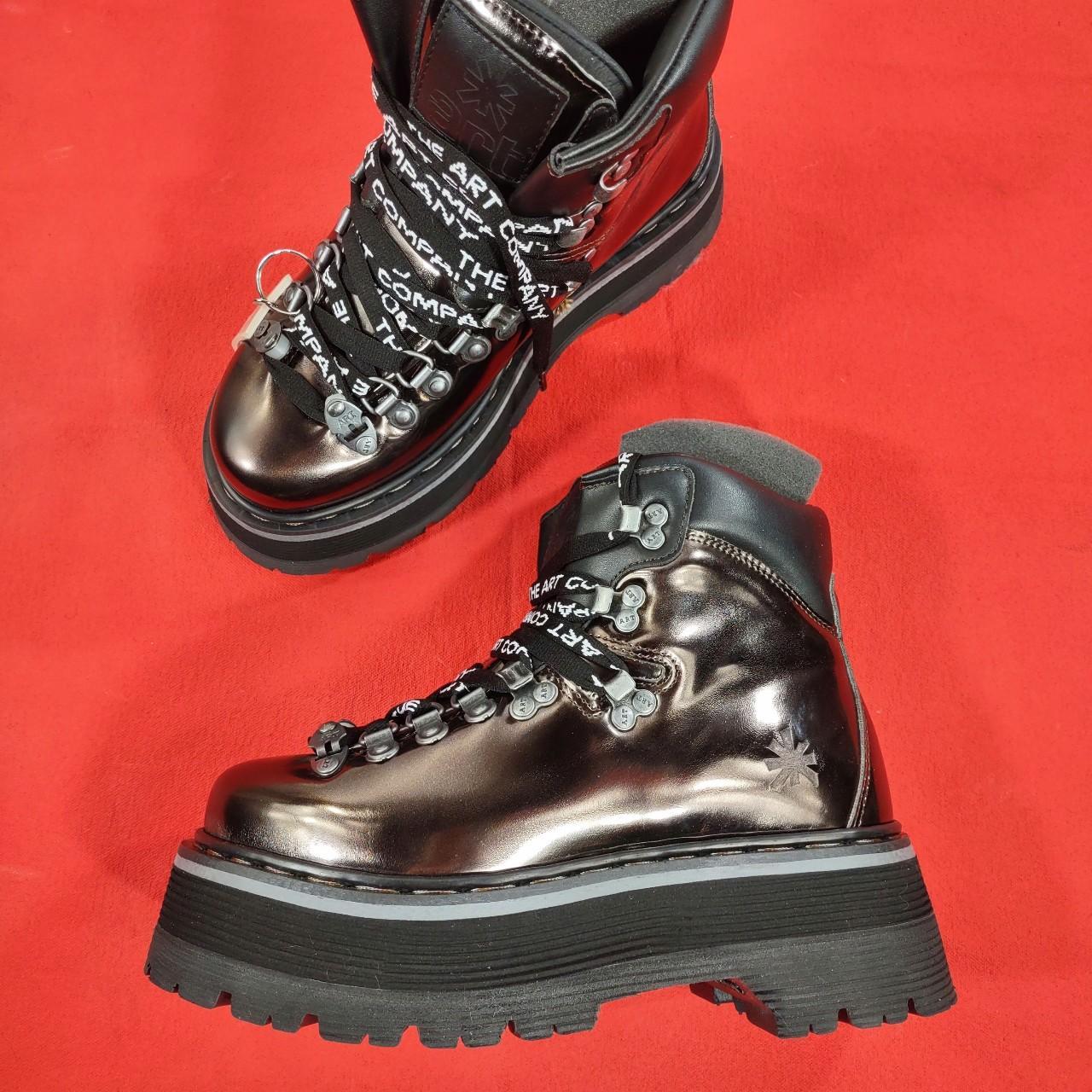 Most AMAZING bronze leather PLATFORM boots.... Brand... - Depop