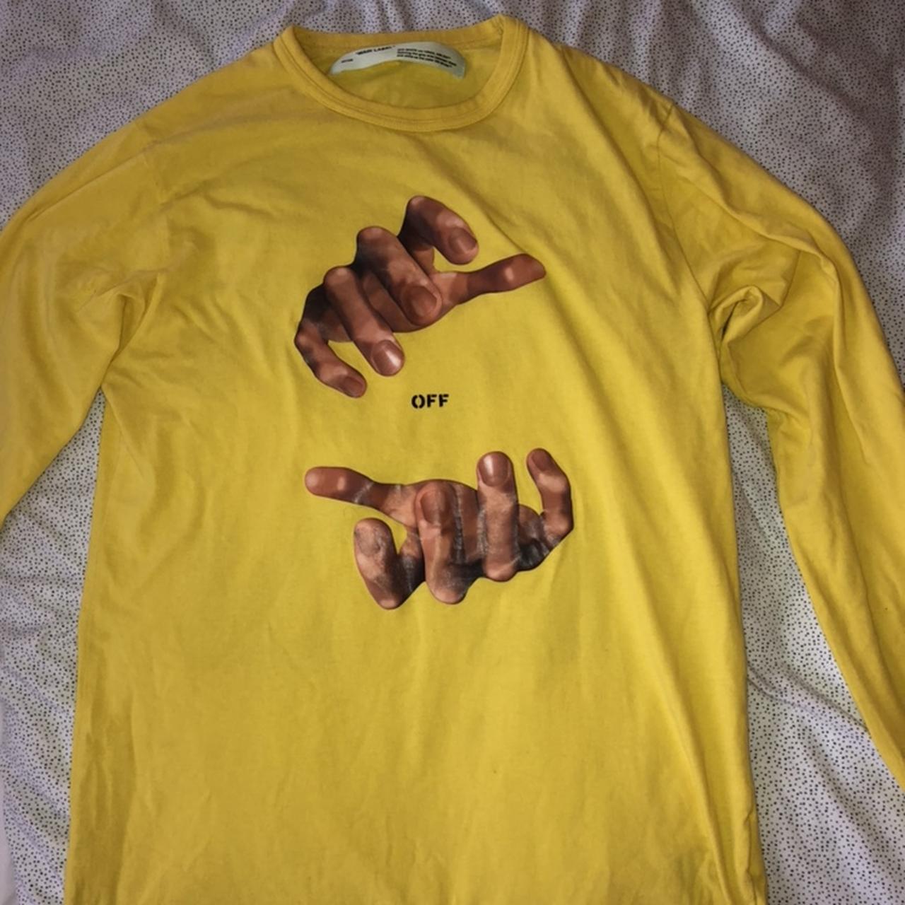 Off white hands, long sleeved t shirt, brand new... - Depop