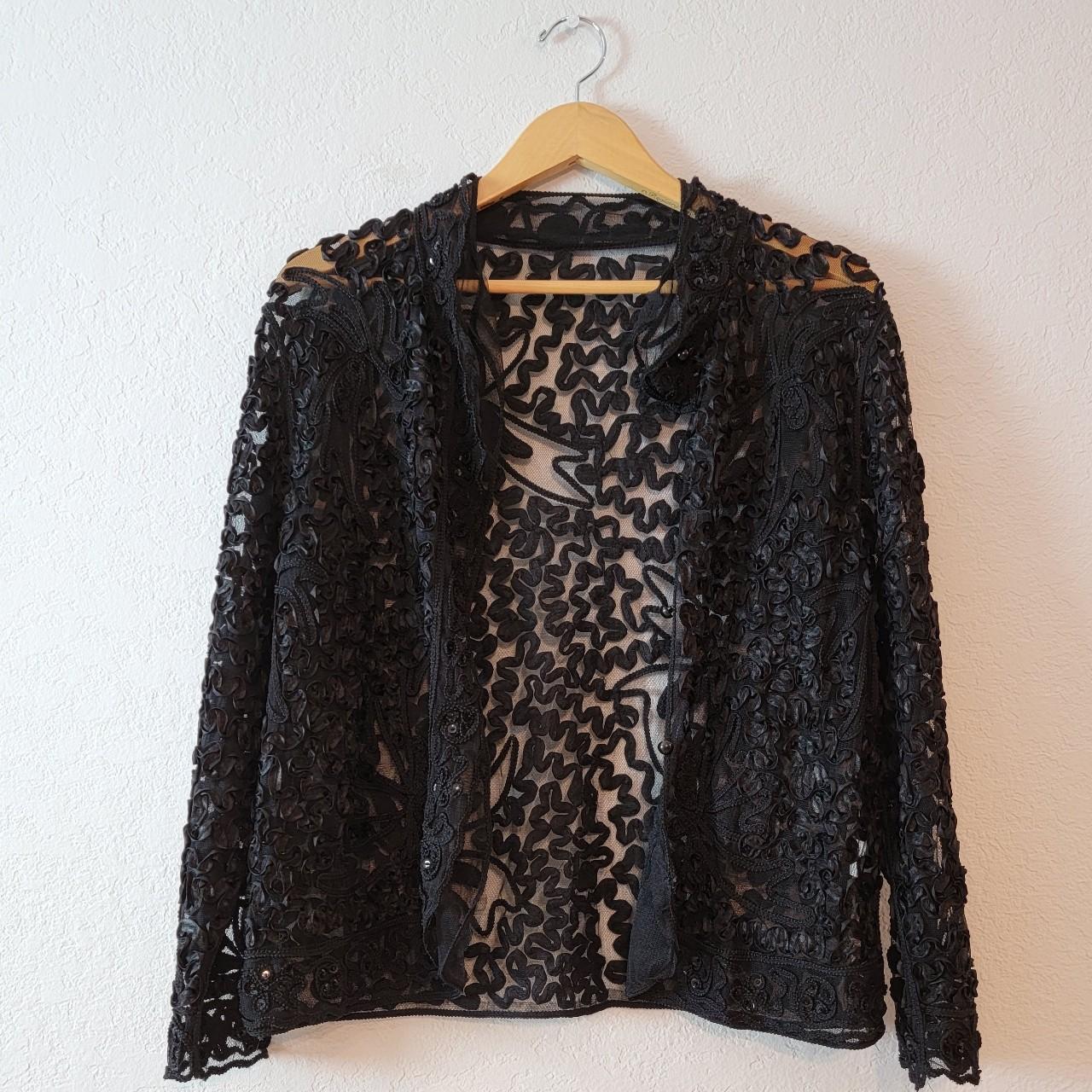 Black Whimsy Goth Sheer Blouse Size: No size tag -... | Depop