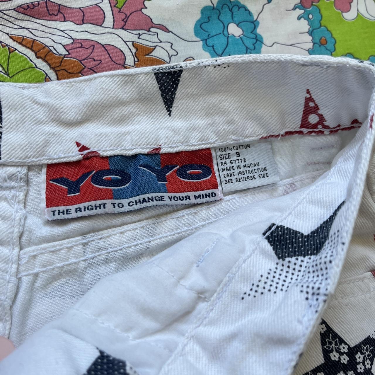 90s YO-YO High Waisted Red White Blue Stars &... - Depop