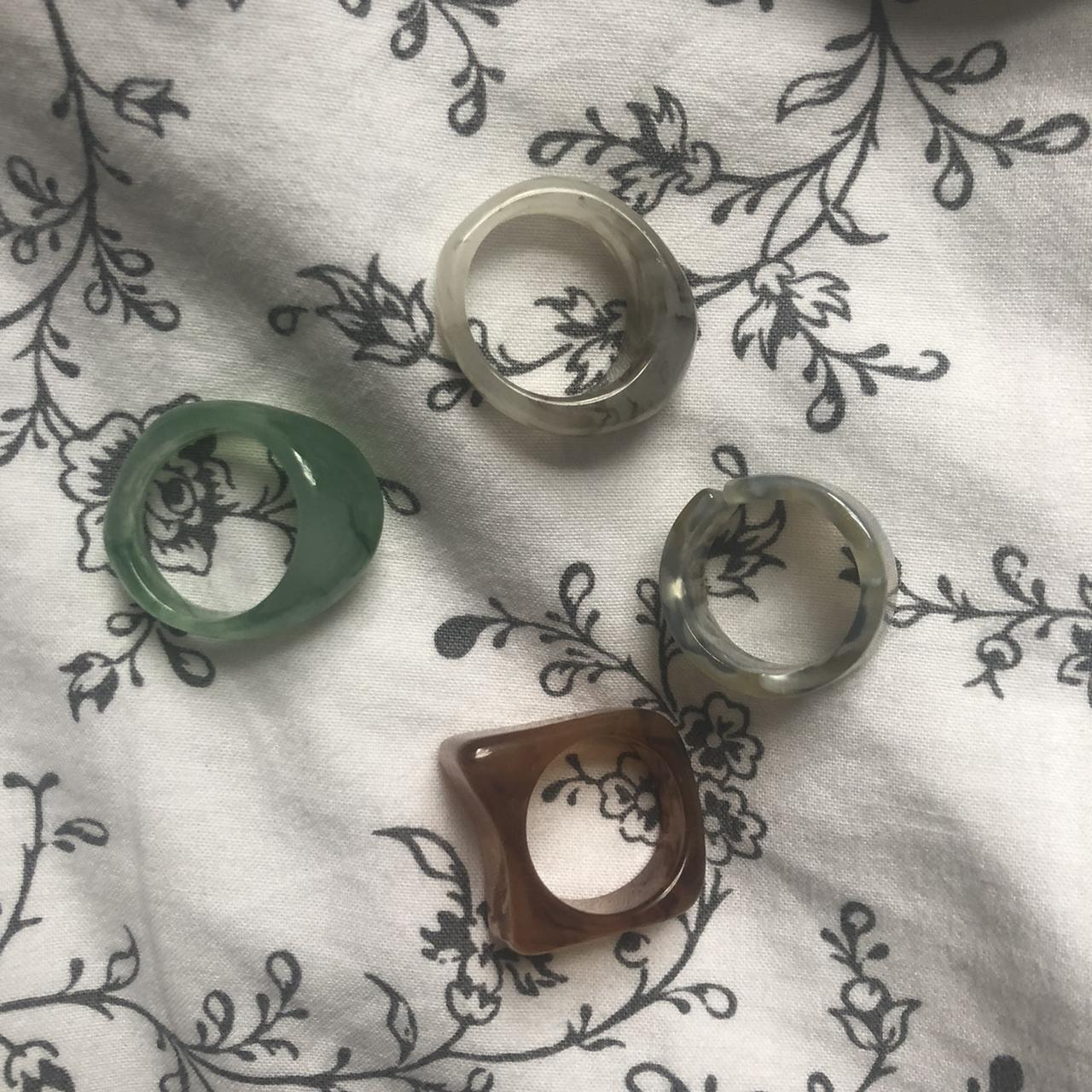 Chunky acrylic rings can be bought separately just... - Depop