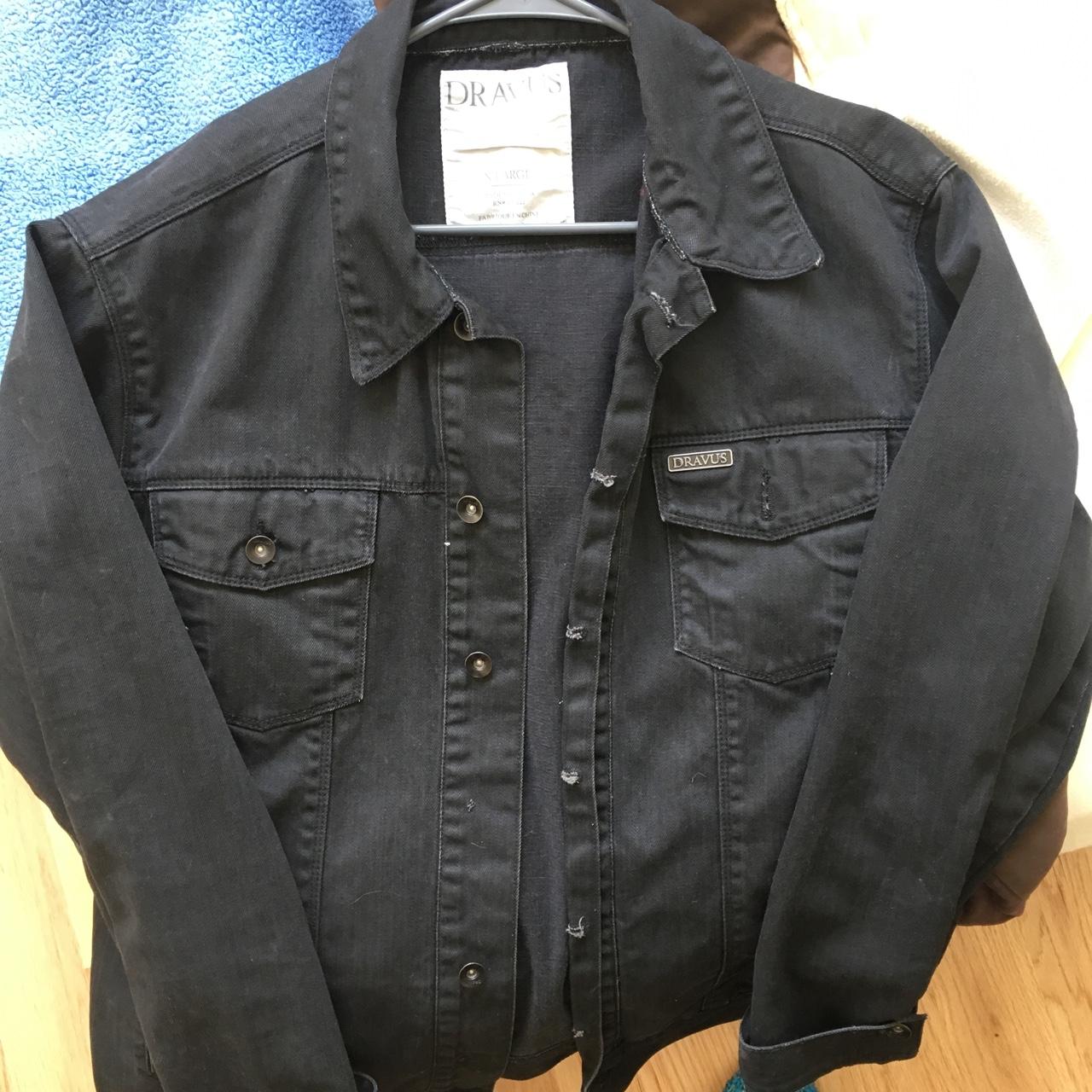 One of a kind custom black denim jacket. Painted the... - Depop