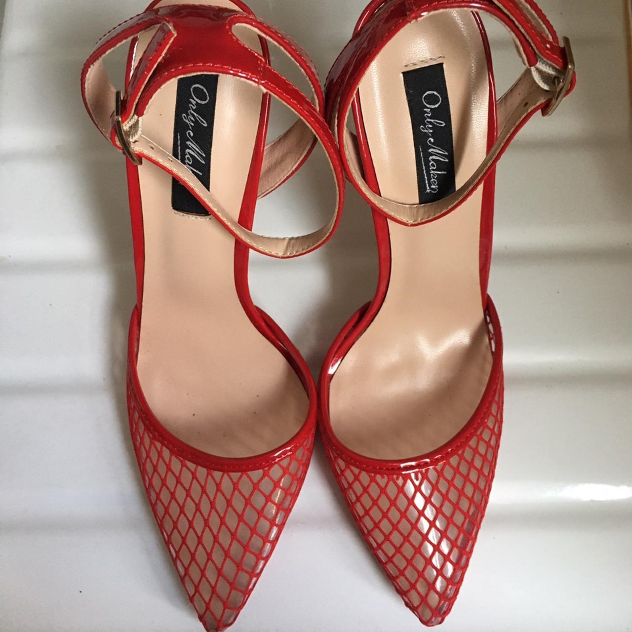 Super cute bright red see through high stilettos,... - Depop