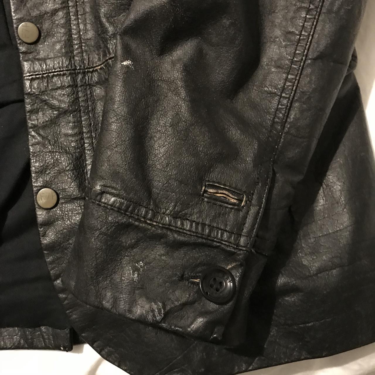 Firetrap mens leather fitted jacket in size small.... - Depop