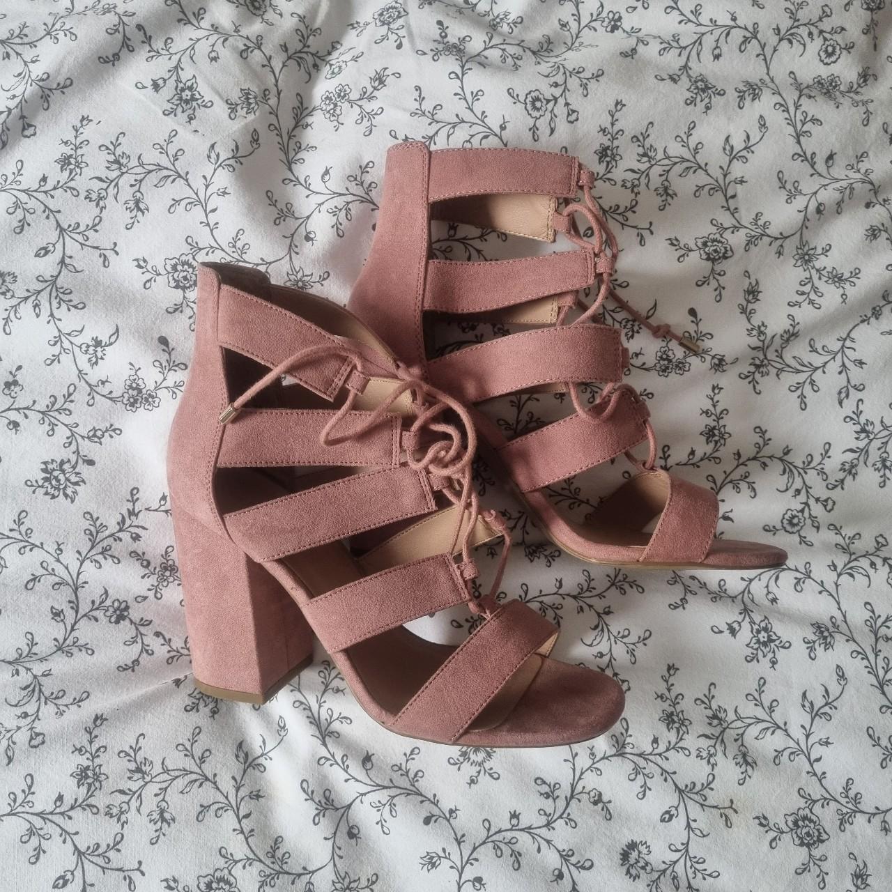 New Look Pink Gladiator Sandals Size 5 - Depop