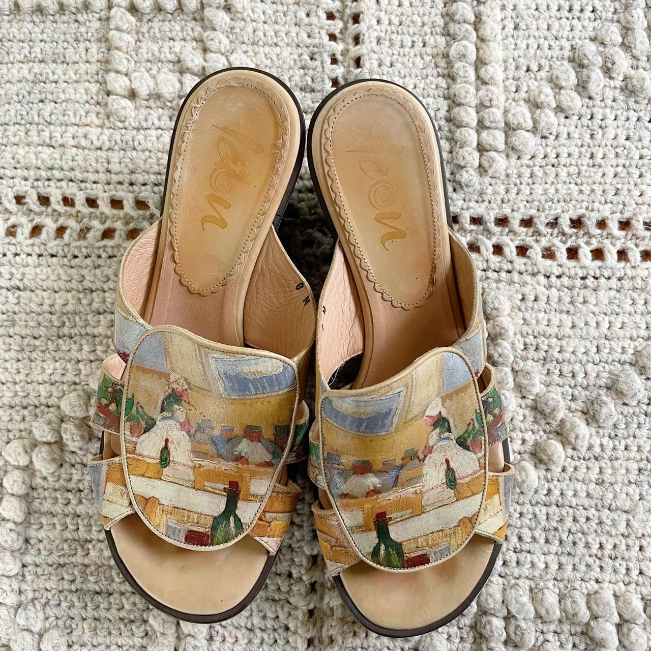 Funky painted art sandals. Printed and no actual... - Depop