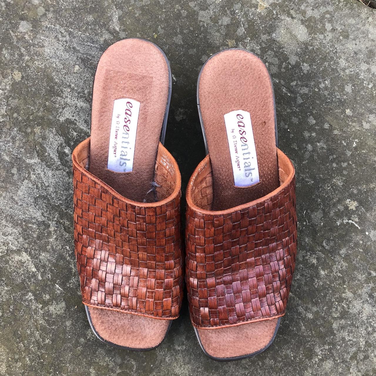 Vintage woven chunky mules. Size 5.5 m. In good... - Depop