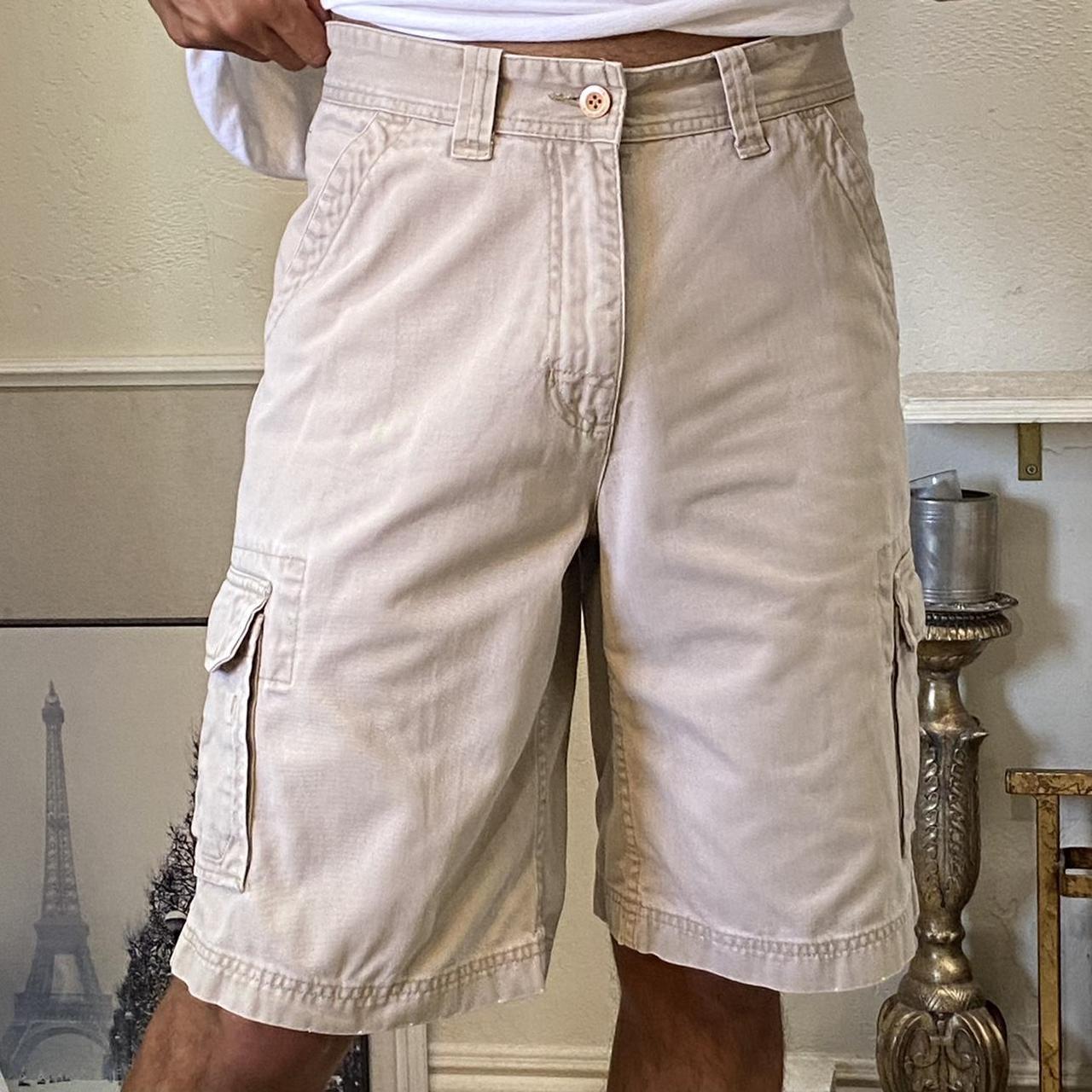 Khaki Cargo Shorts great fit and length / brand -... - Depop