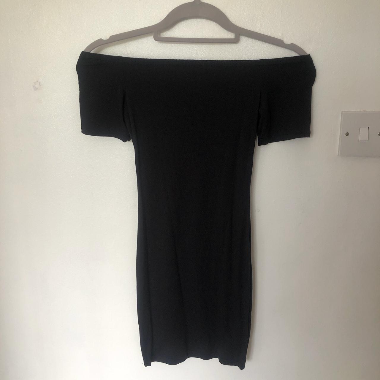 Boohoo black Off the shoulder bodycon mini dress... - Depop