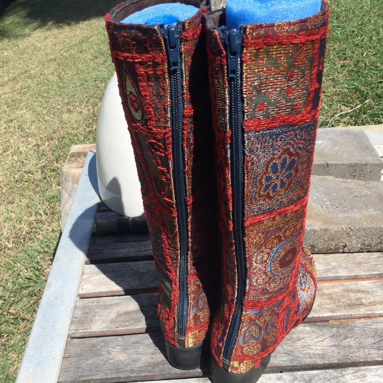 The most opulent brocade knee high boots. Brocade is... - Depop