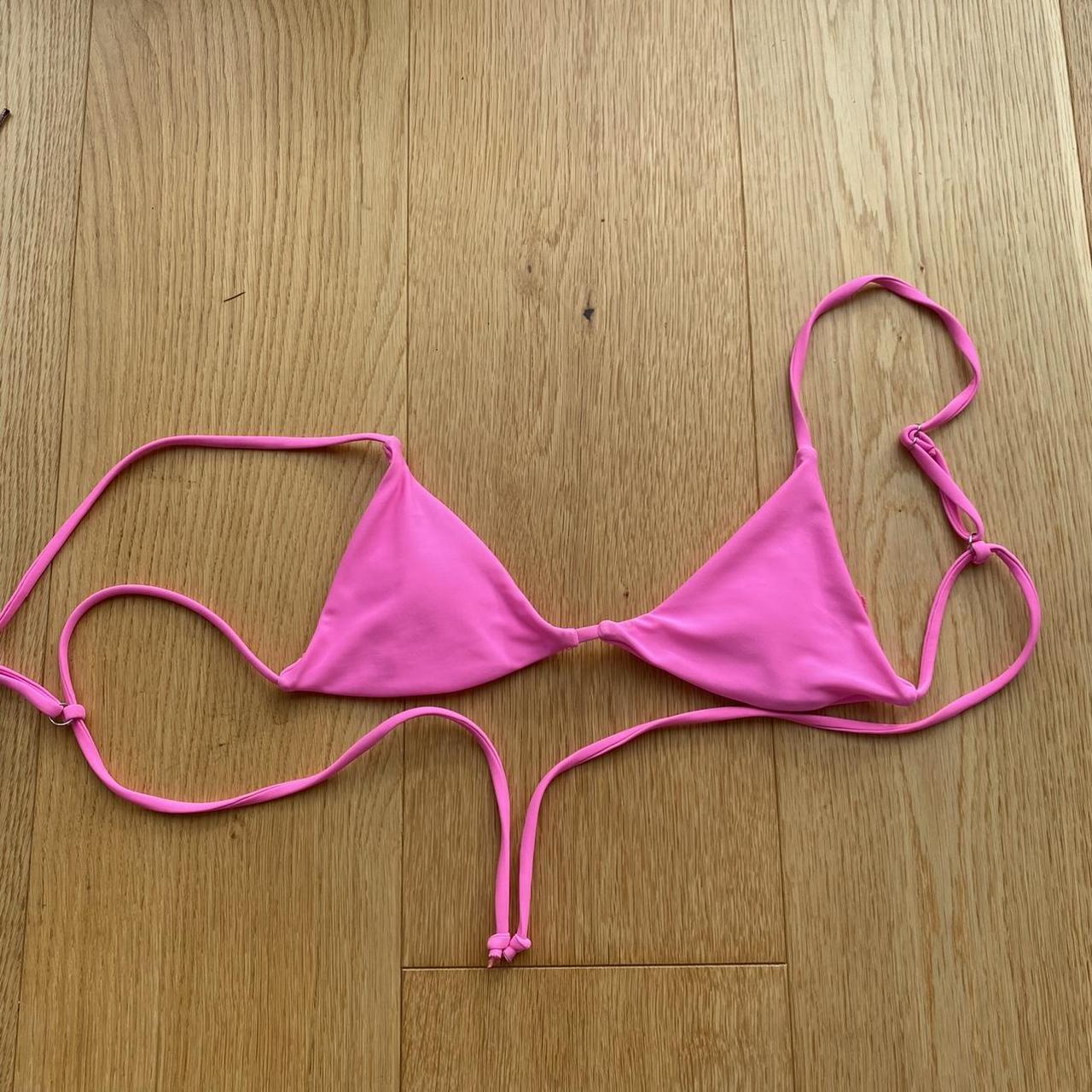 Neon pink triangle bikini - Depop