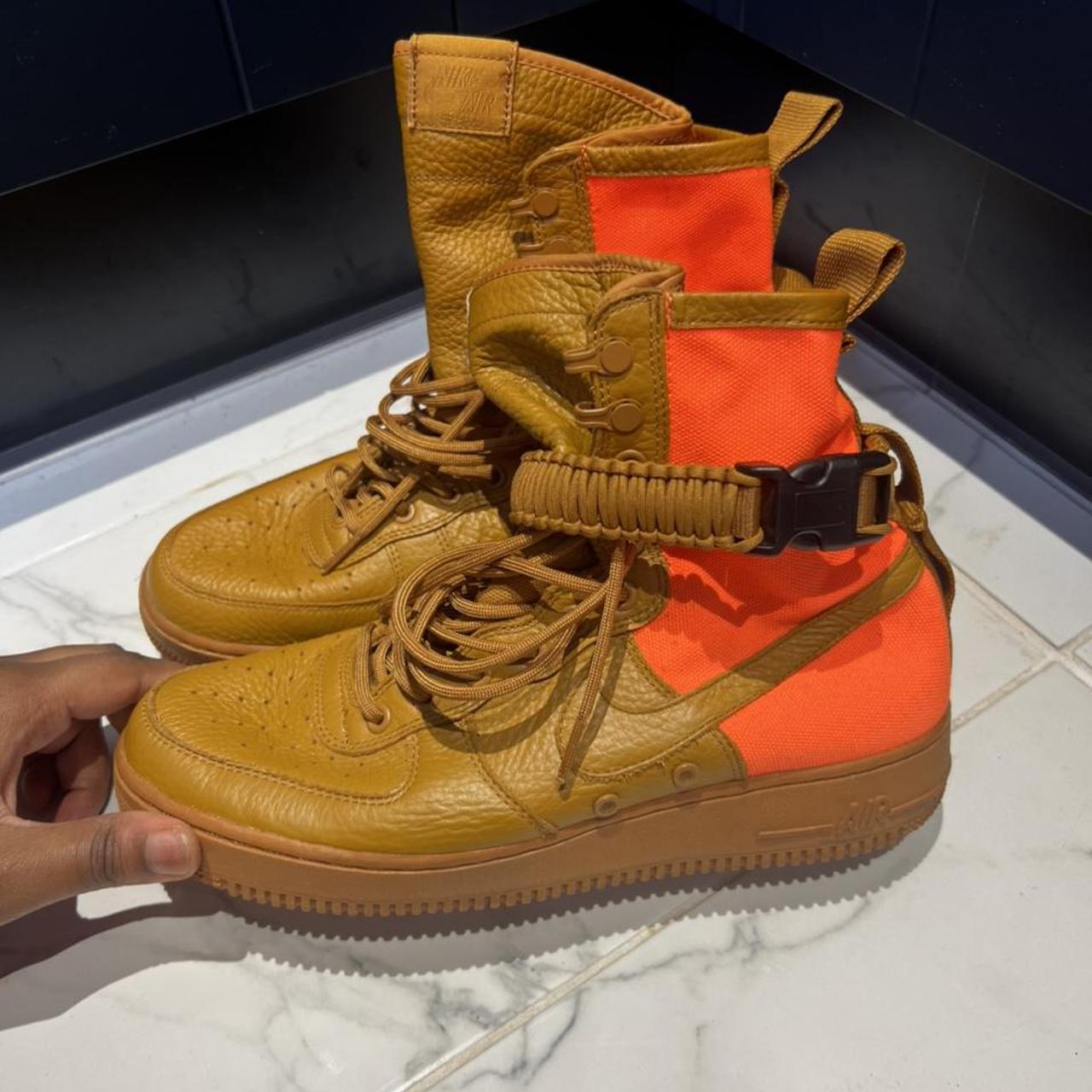 Nike SF Air Force 1 High - Tan & Orange Incredible... - Depop