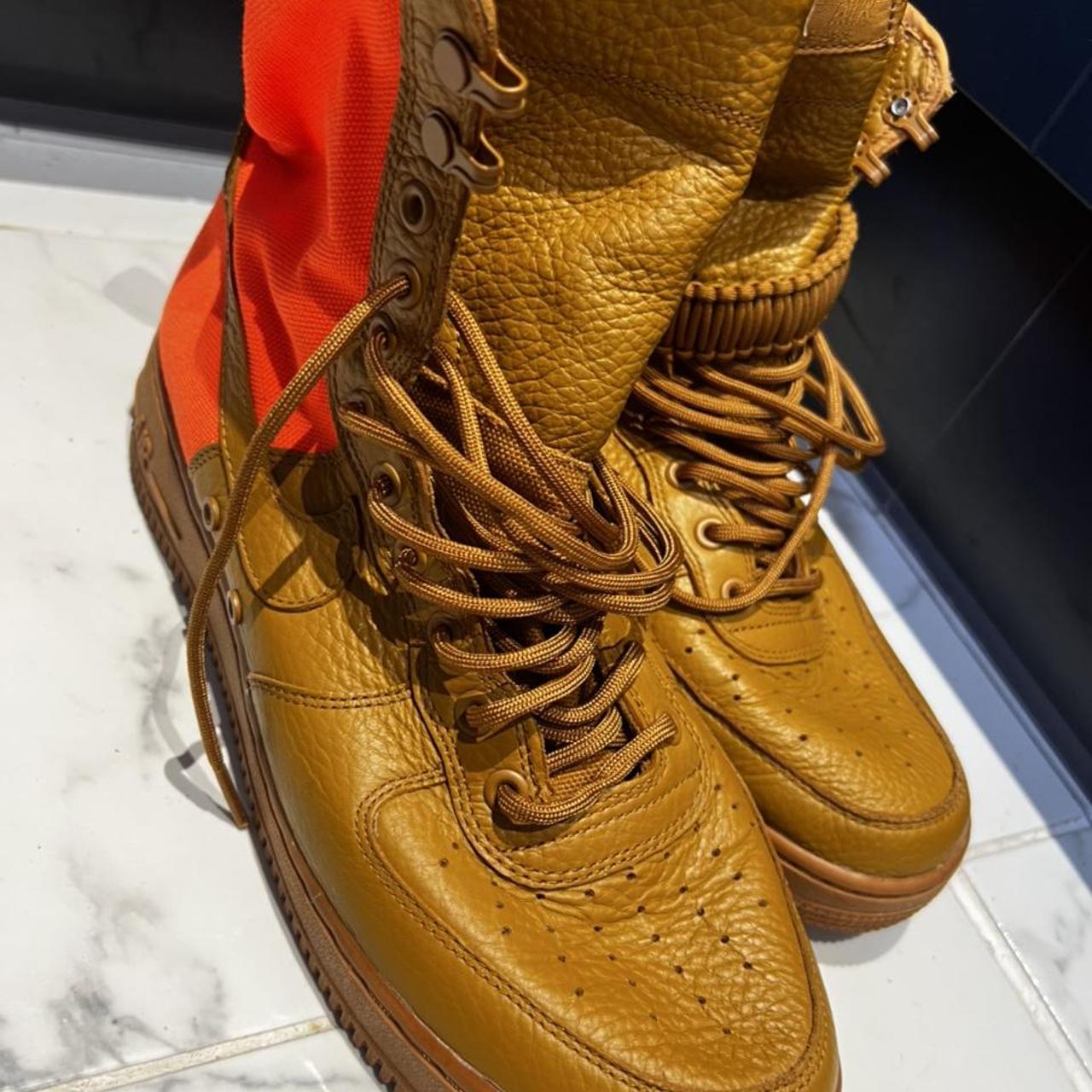 Nike SF Air Force 1 High - Tan & Orange Incredible... - Depop