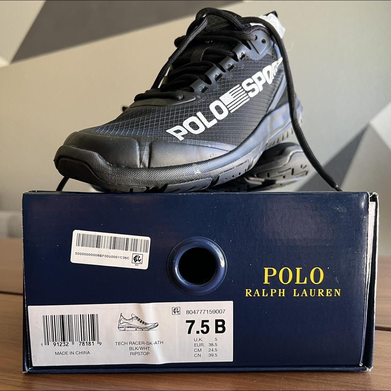 Polo Ralph Lauren Tech Racer Sneakers - 7.5, worn... - Depop