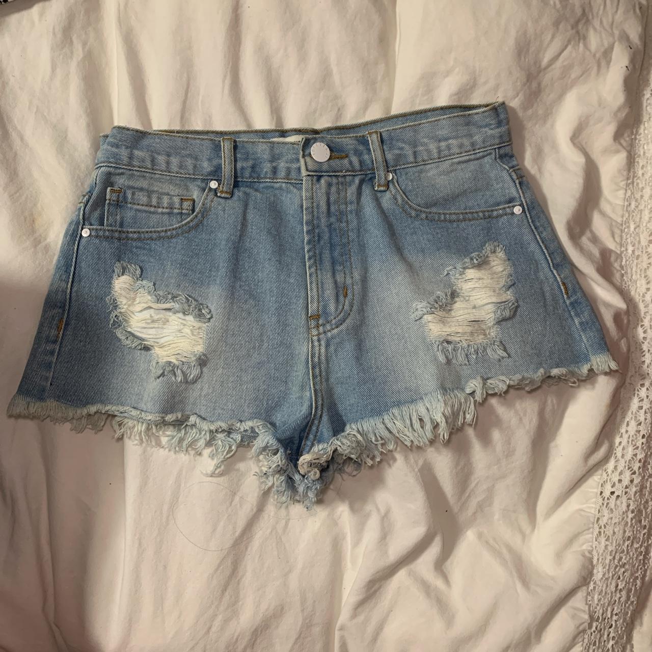 Forever 21 Denim shorts • Worn once • size 26... - Depop