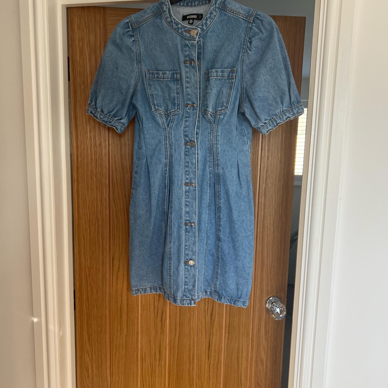 Miss guided denim dress size 8 worn once £5 - Depop