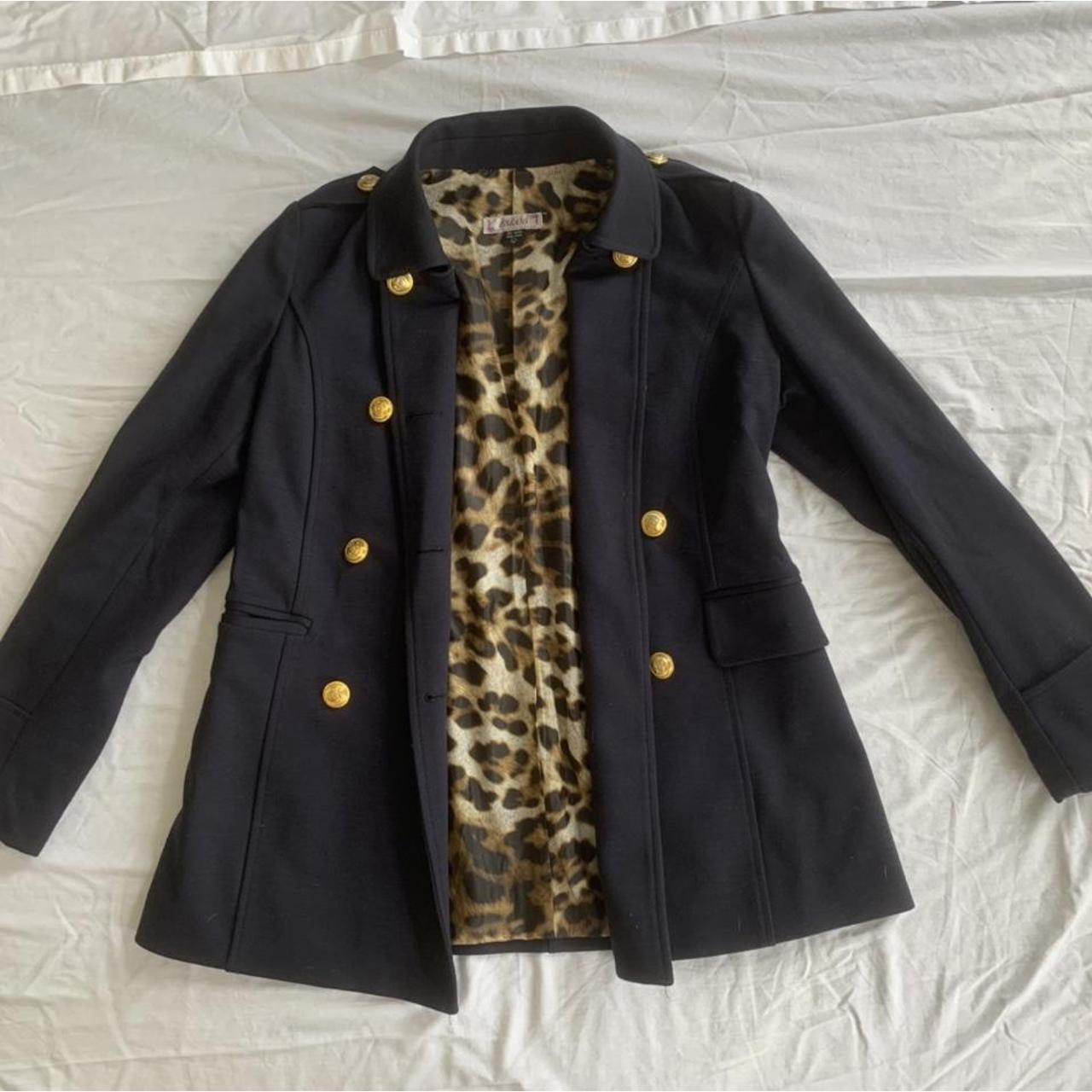 Womens navy military style coat, size Large 👗... - Depop