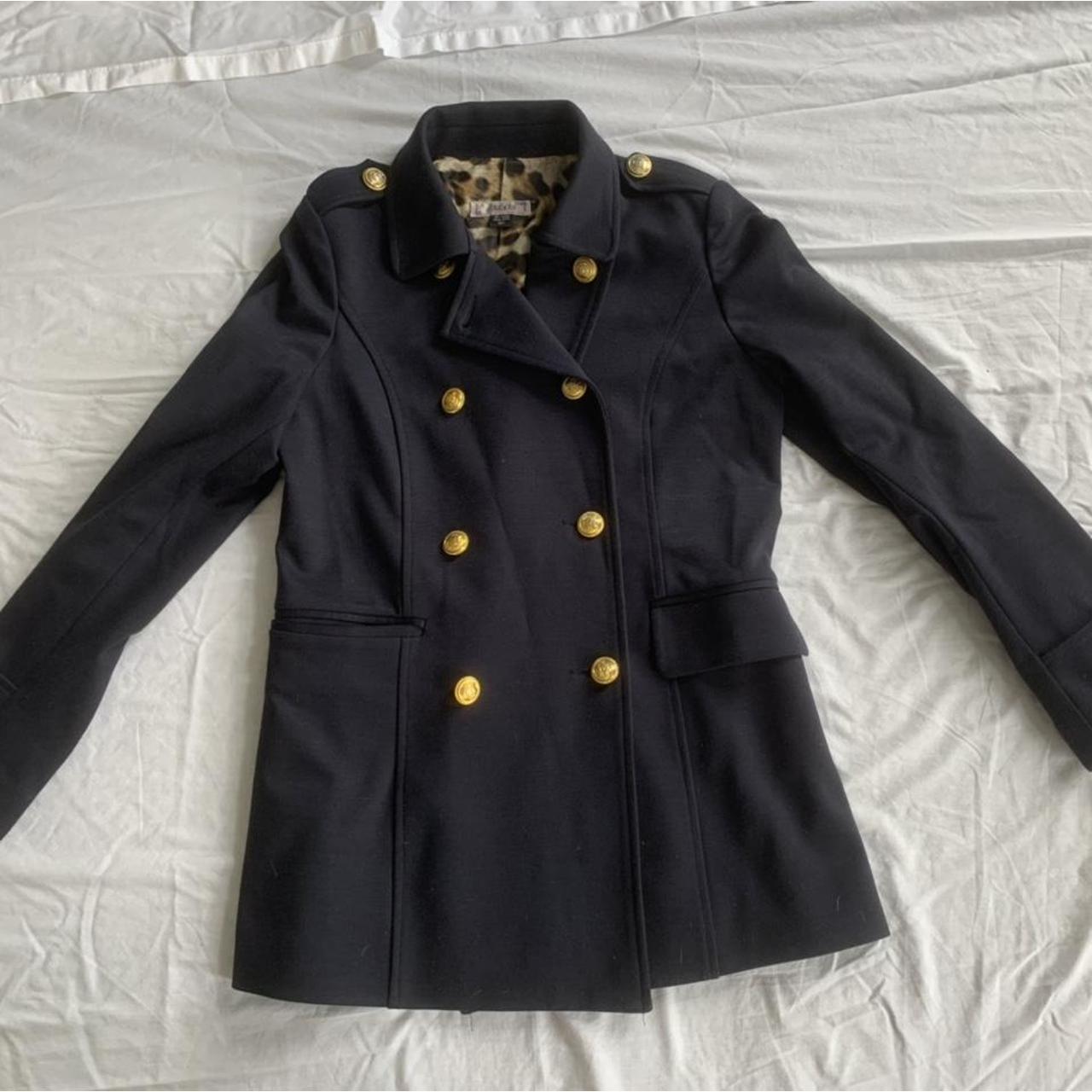 Womens navy military style coat, size Large 👗... - Depop