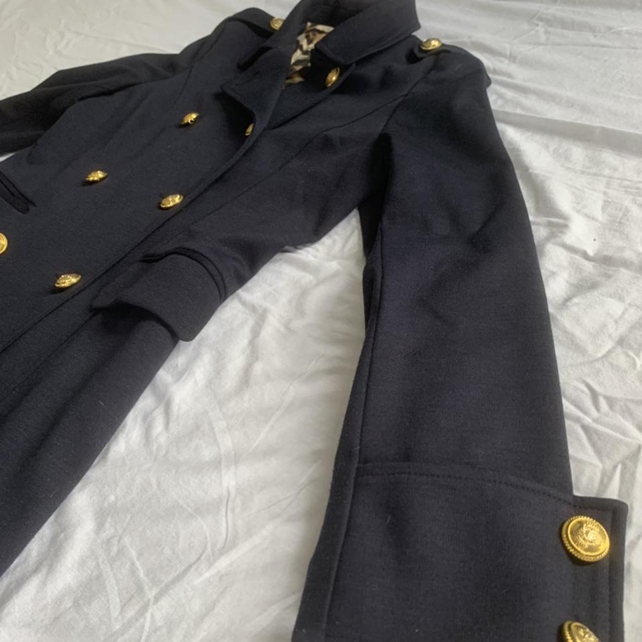Womens navy military style coat, size Large 👗... - Depop