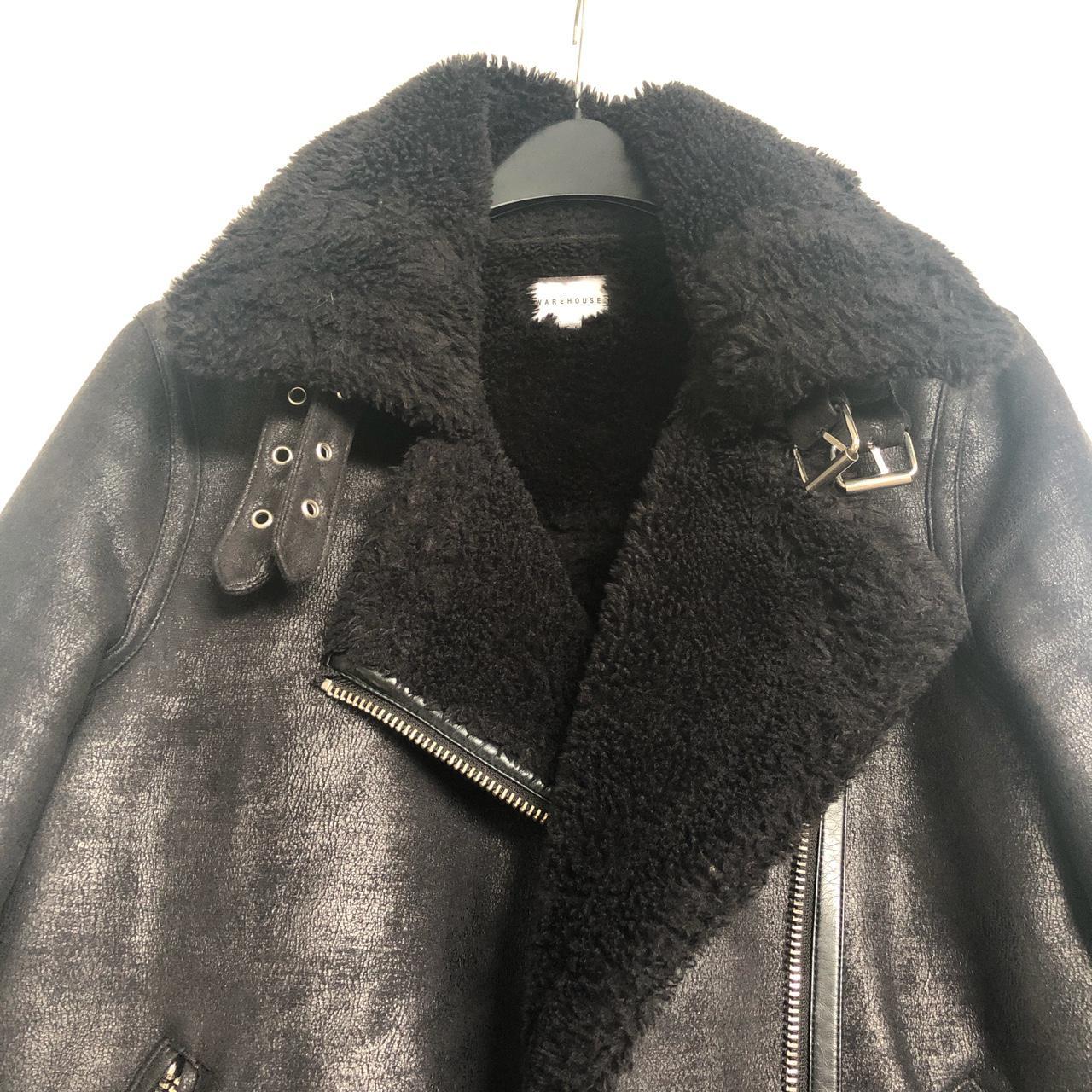 Warehouse winter biker jacket. Faux fur lining.... - Depop