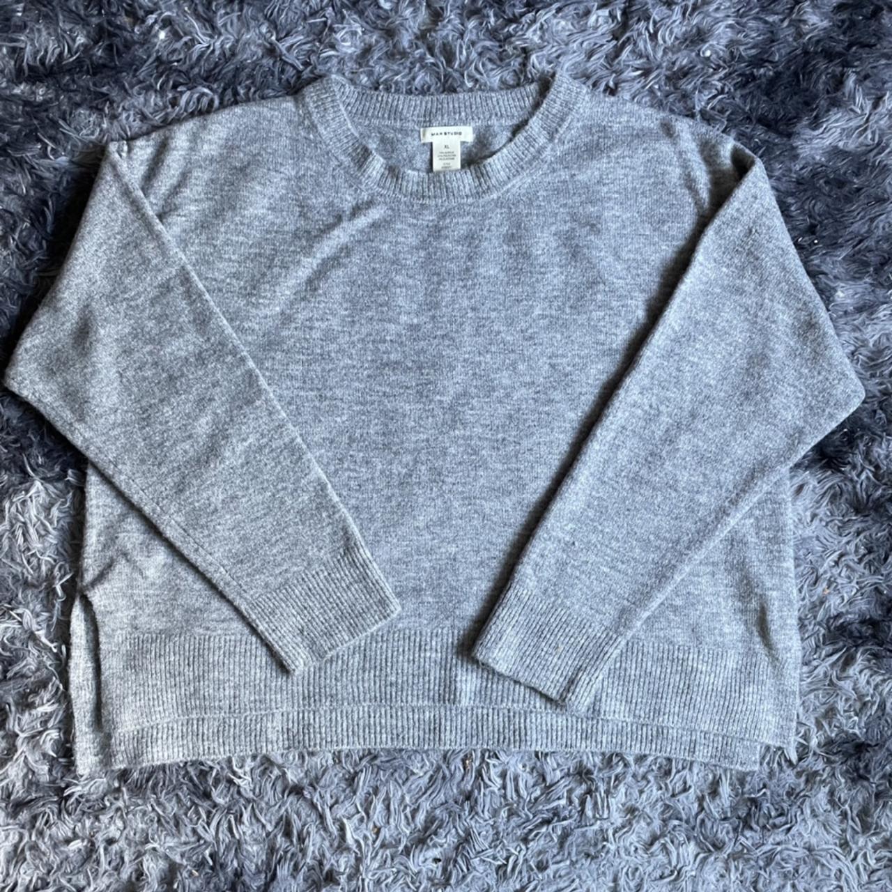 Max studio - cashmere feel grey oversized jumper.... - Depop