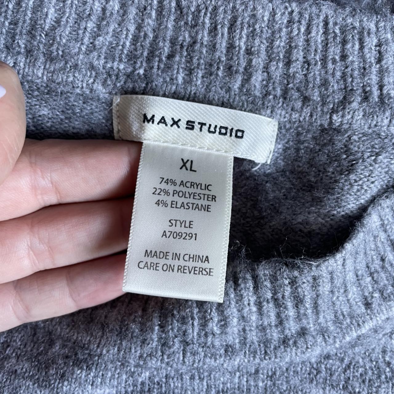 Max studio - cashmere feel grey oversized jumper.... - Depop
