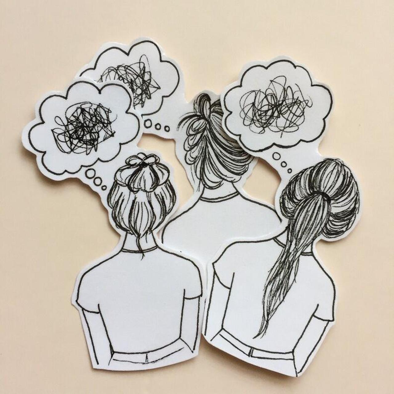 Messy thoughts hand drawn stickers 100% hand... - Depop