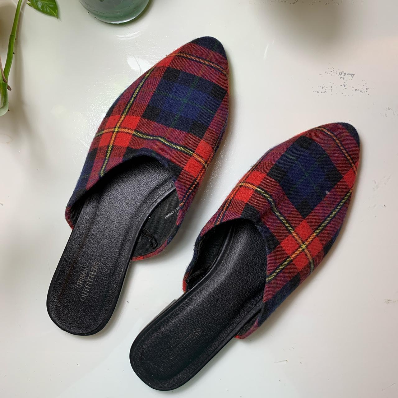Plaid mule slides -Super comfy -Perfect for fall... - Depop
