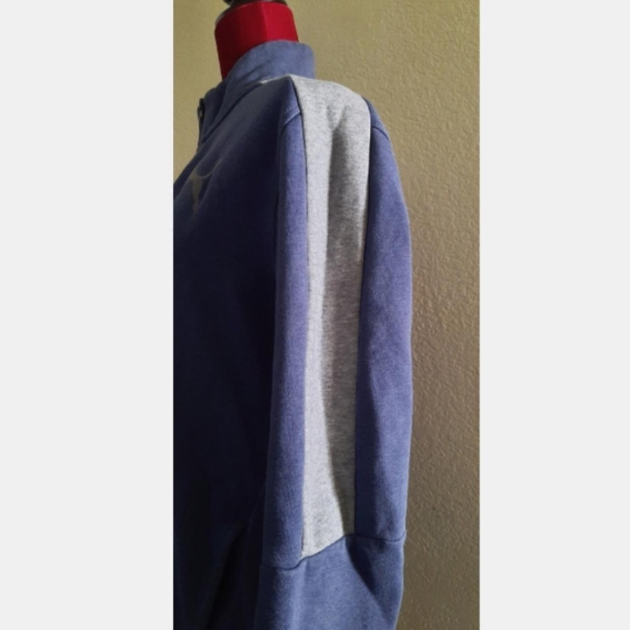 Puma Sweater - Blue with gray - Working zipper -... - Depop