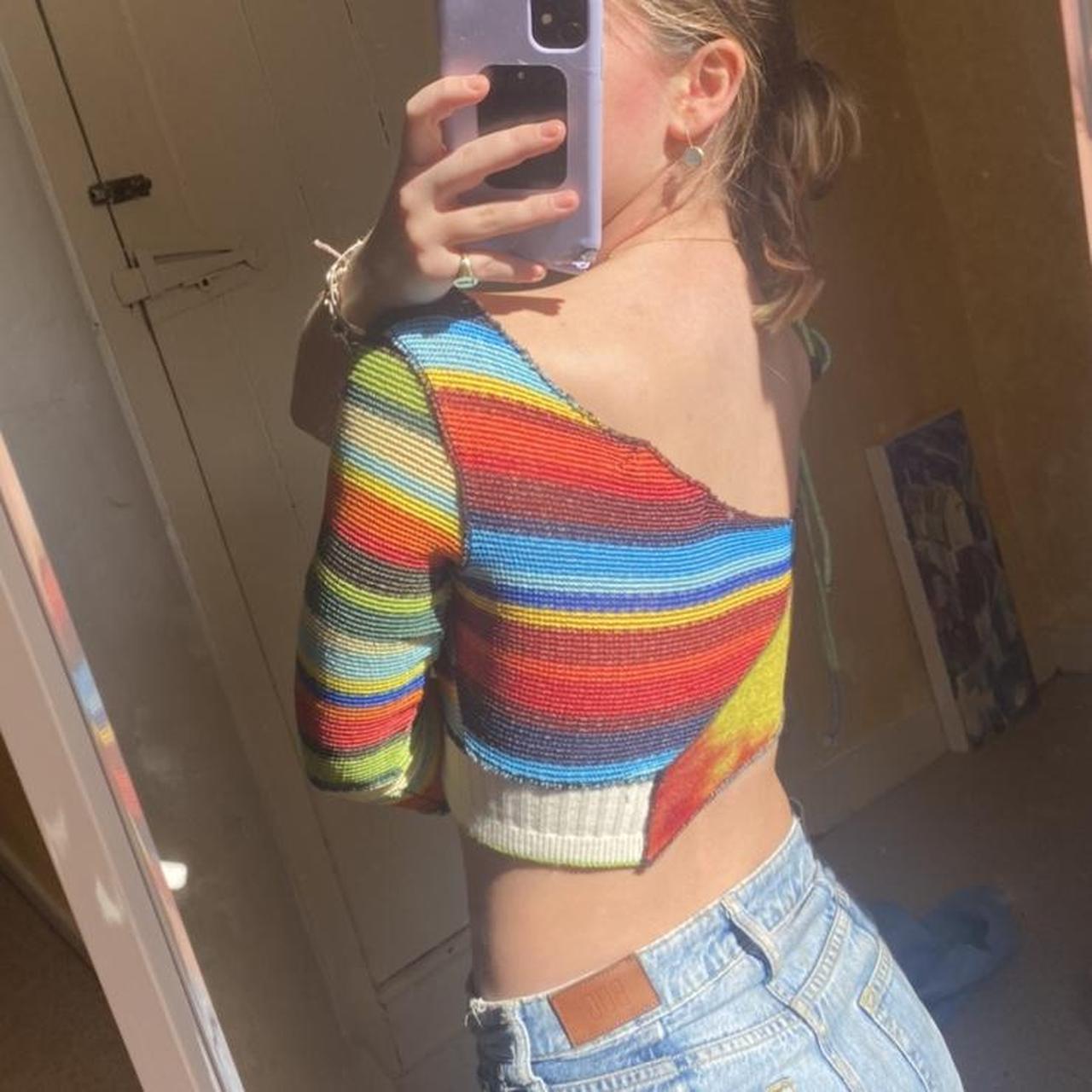 Jaded london one long sleeve tie multicolour patch... - Depop