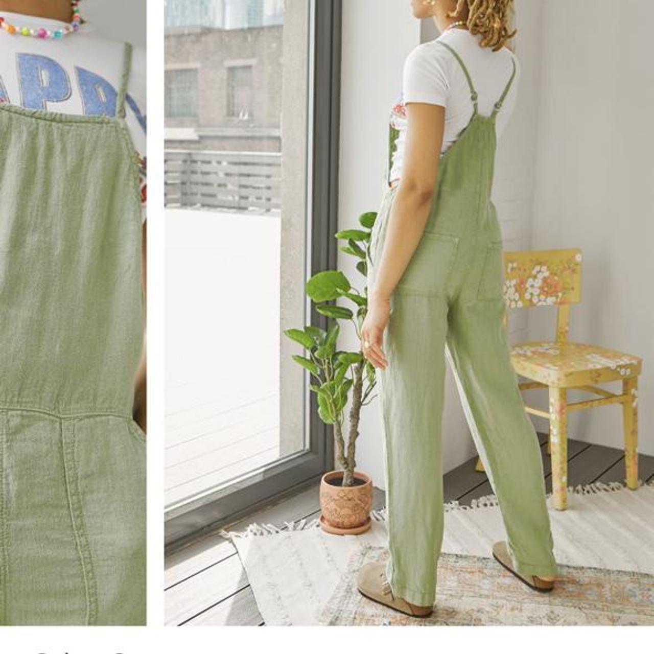 WANTED 🙌🙌🙌 Urban outfitters green linen jumpsuit in... - Depop