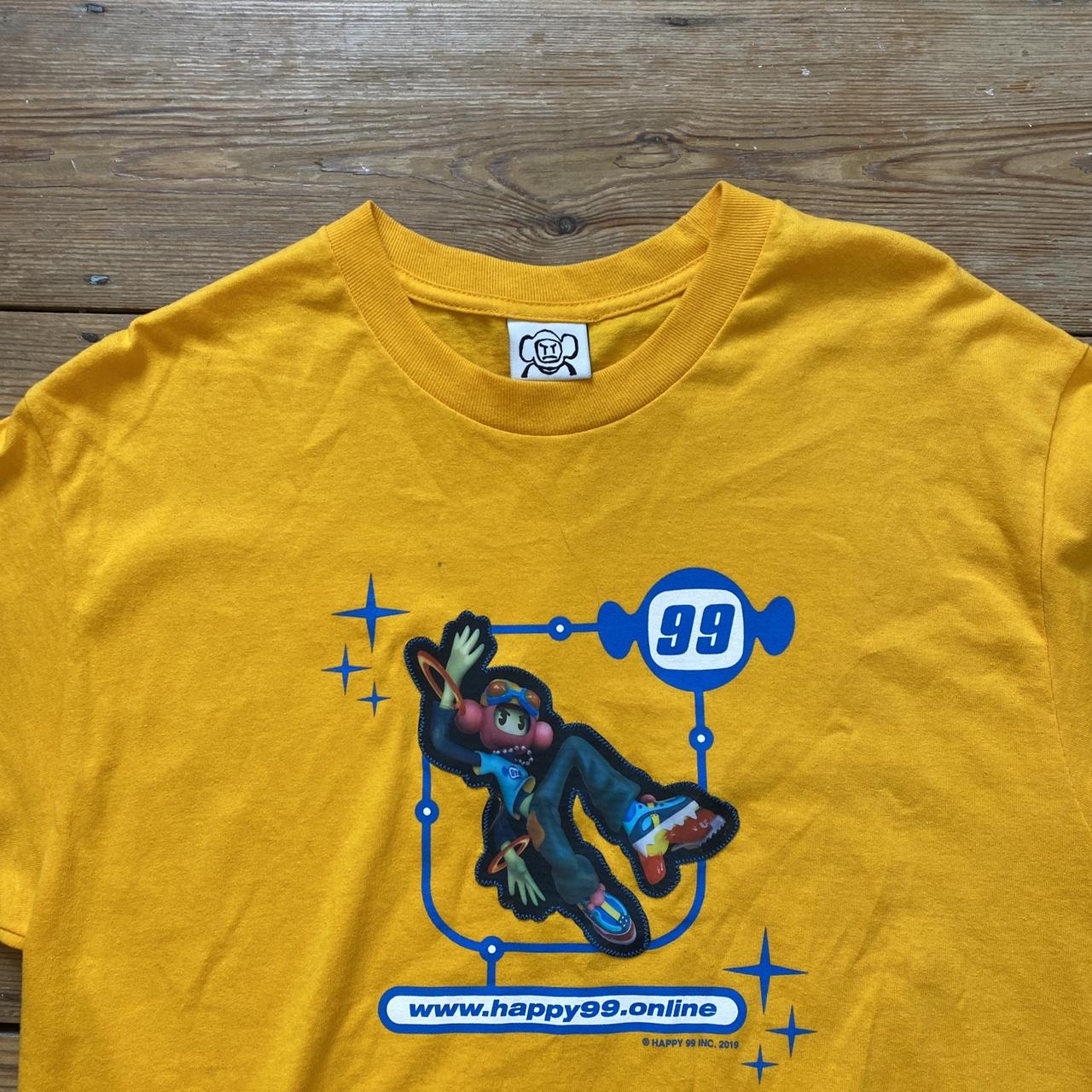 Happy99 original yellow holographic tshirt ! Havent... - Depop