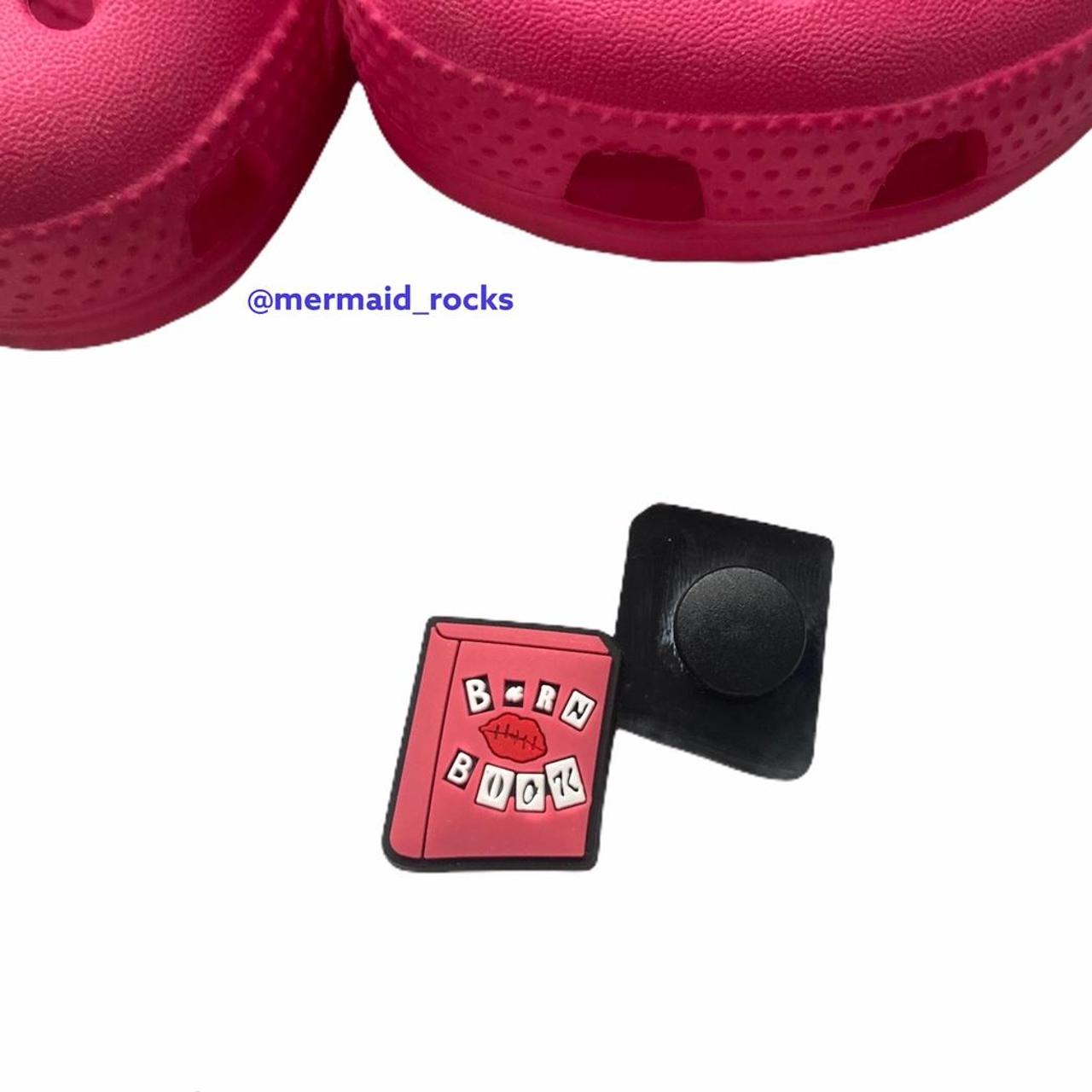 Crocs shoe charm pink MEAN GIRLS burn book jibbitz... - Depop