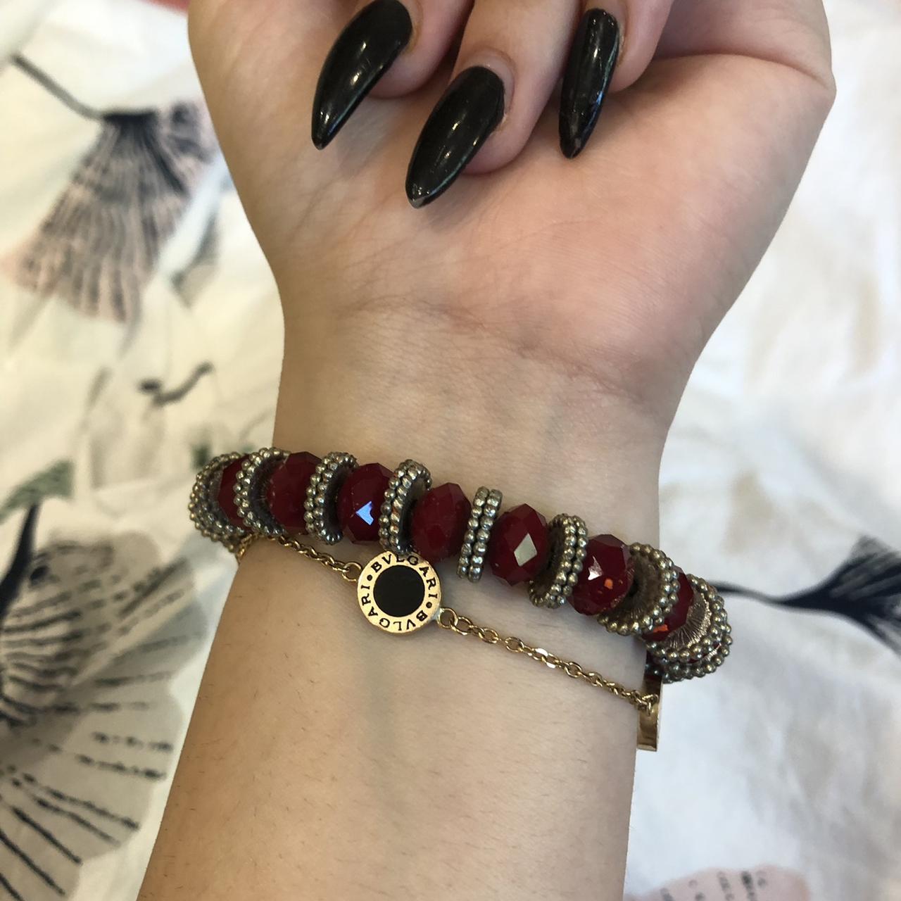 Red jewel tone bracelet 🍓 Super cute & not heavy to... - Depop
