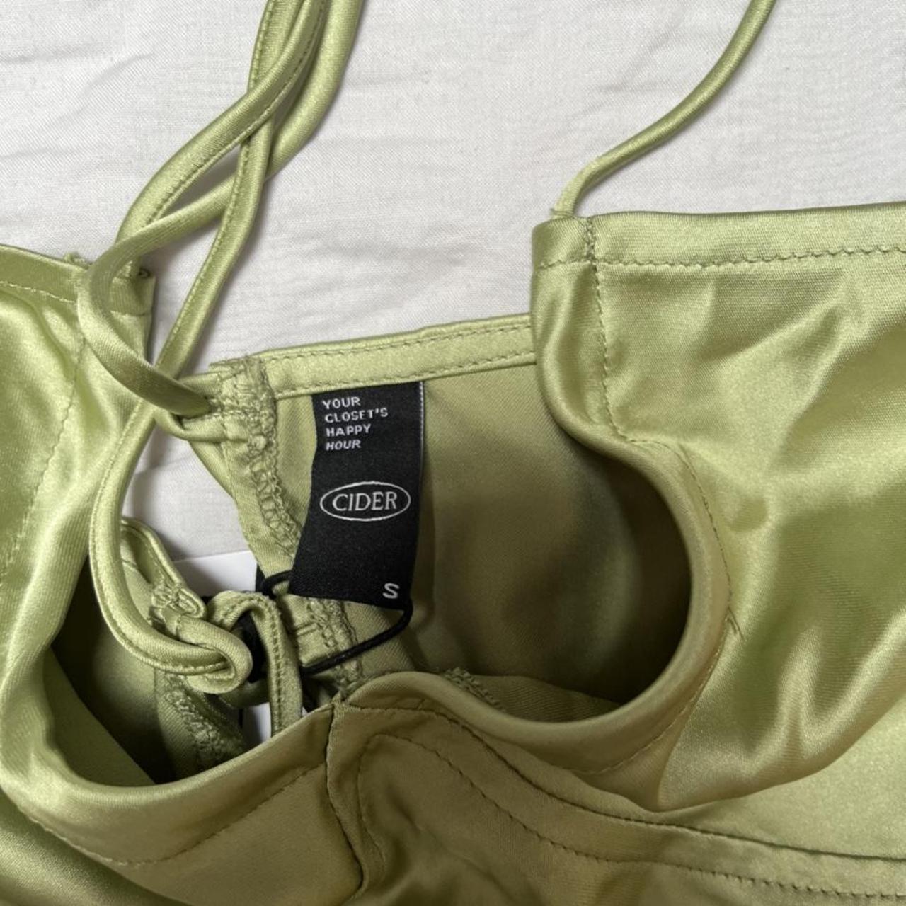 Green satin going out top! So pretty and never been... - Depop