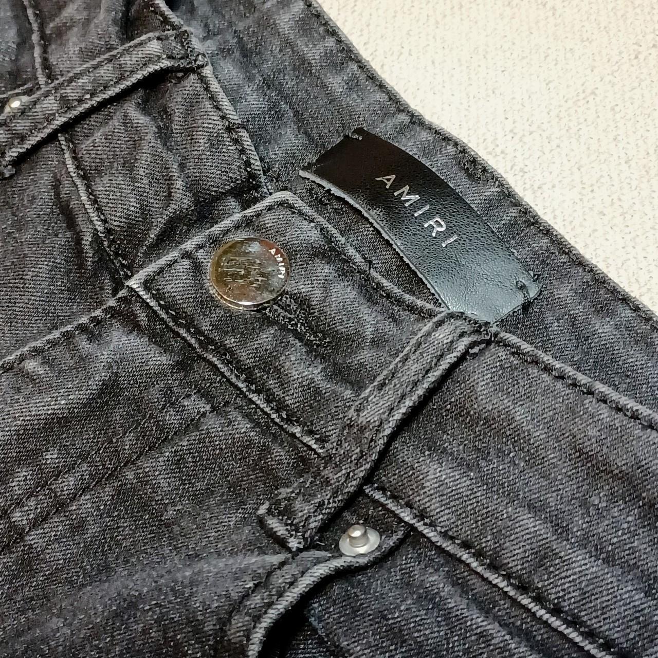 AMIRI Designer Distressed Jeans Black python... - Depop